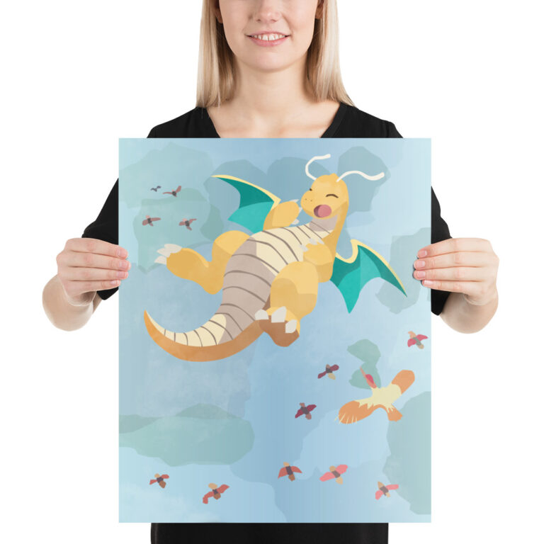 Friendly Dragonite Pokémon Poster | Inspired by Pokémon TCG